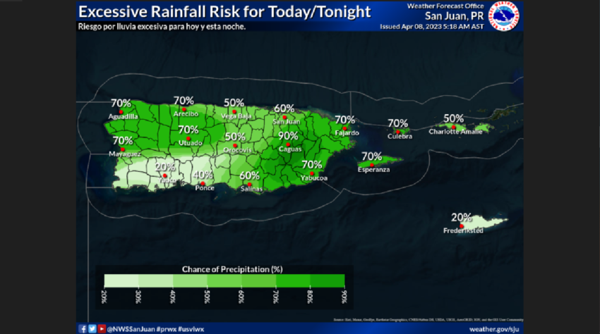 Threat of ‘Excessive Rainfall’ 70 Percent For Vieques and Parts of ...