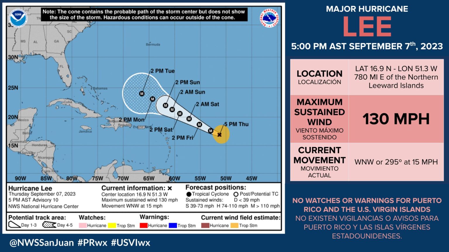 Hurricane Lee Becomes Category 4 Storm, But Will Miss USVI and Puerto ...